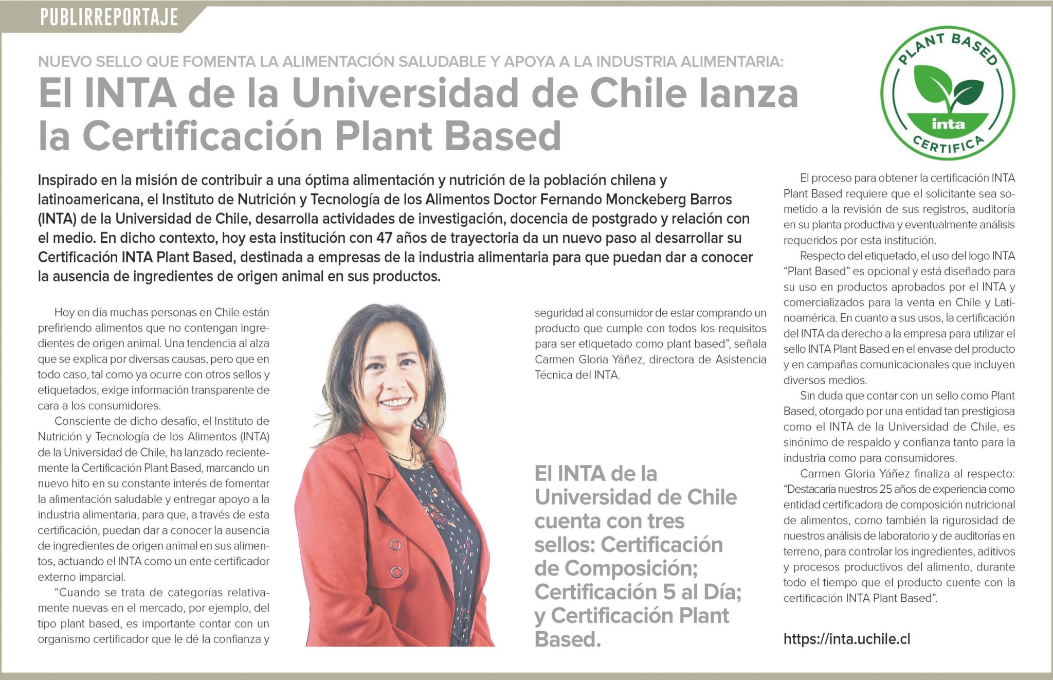 El INTA de la Universidad de Chile lanza la Certificación Plant Based ...